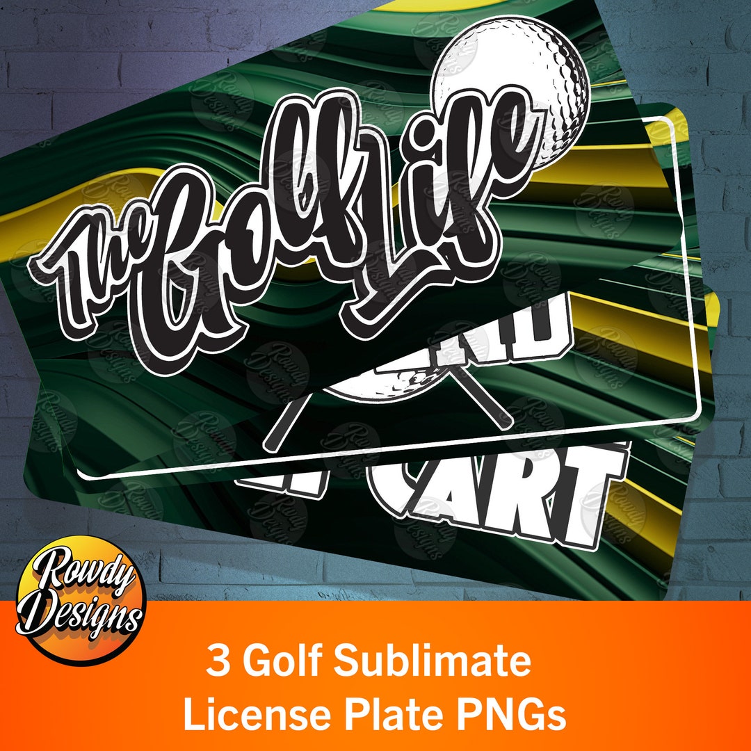 Golf PNG Sublimate License Plate, License Plate Wrap, Golf Gifts for ...