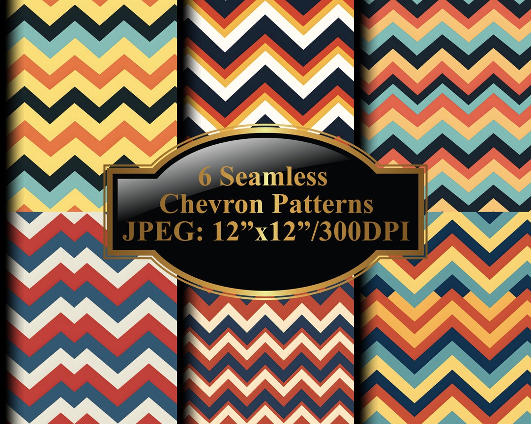 Six Chevron Patterns, Jpeg Files, Digital Download, Digital Papers ...