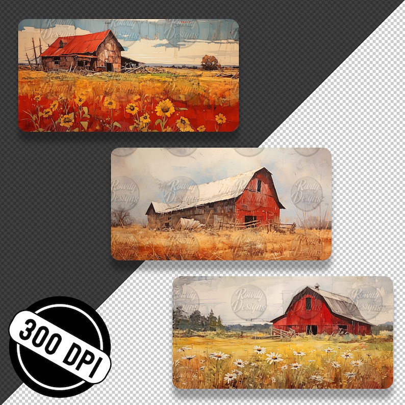 Old Red Barn License Plate PNG: Rustic Farmhouse Car Tag (digital ...