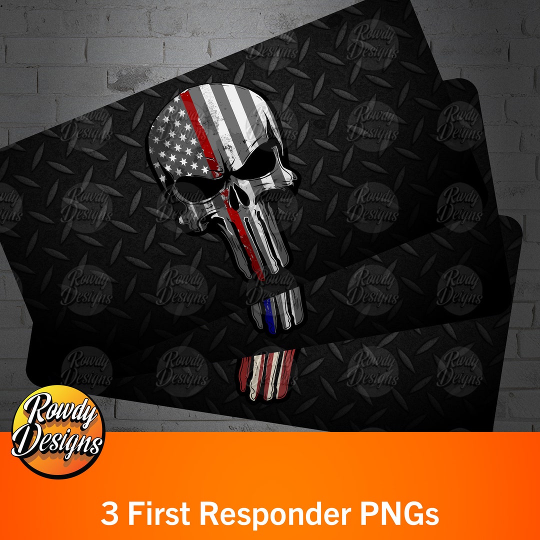 First Responder License Plate PNG: Thin Blue/red Line American Flag ...