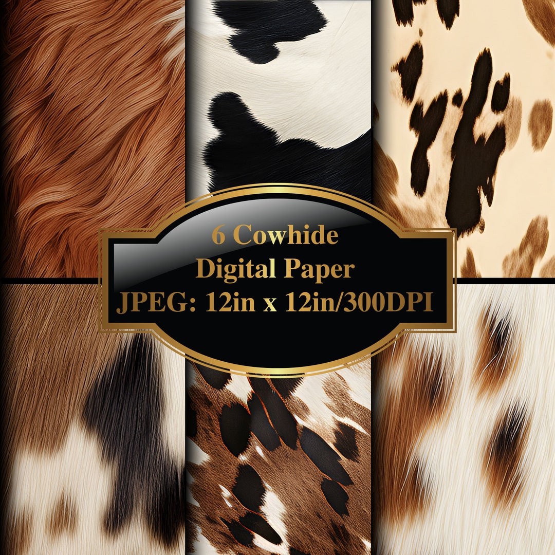 Cowhide Digital Papers, Cow Digital Paper, Digital Paper, Leather ...