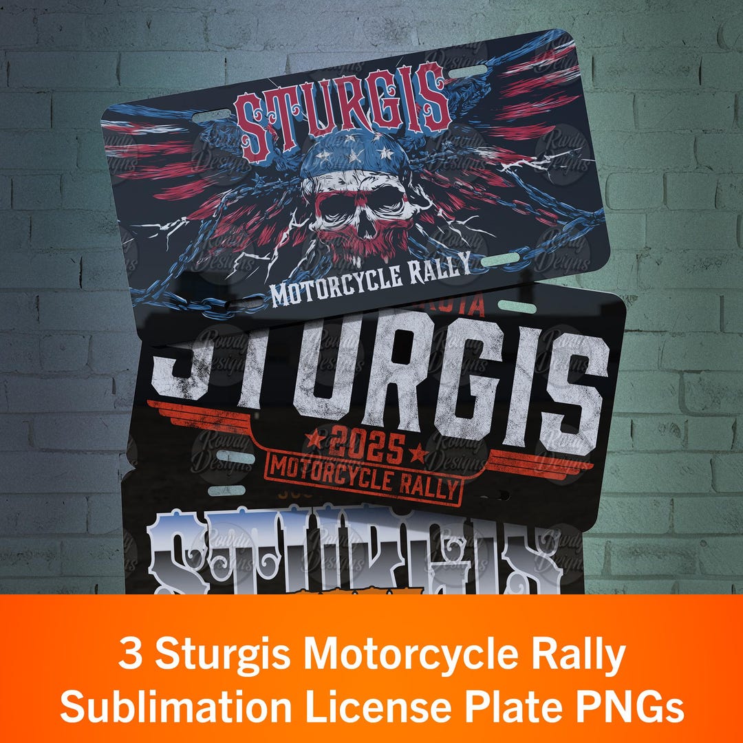 Sturgis Motorcycle Rally Sublimation License Plate Designs • South ...