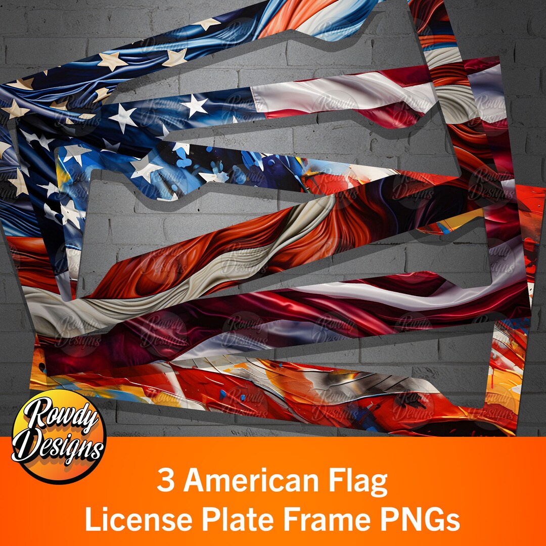 American Flag License Plate Frame Pngs: Patriotic Car Decor (digital ...