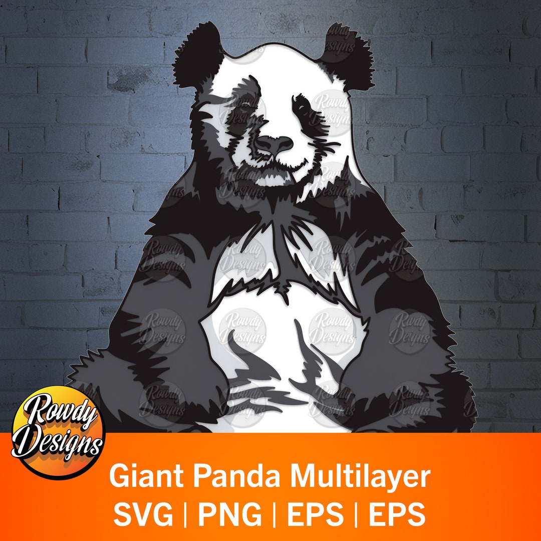 Giant Panda Multilayer SVG, Panda Cut File, Home Decor, 3D Layer, Paper ...