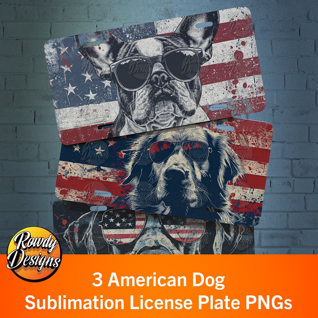 American Dog License Plate PNG: Patriotic Pet Car Tag (digital Download ...