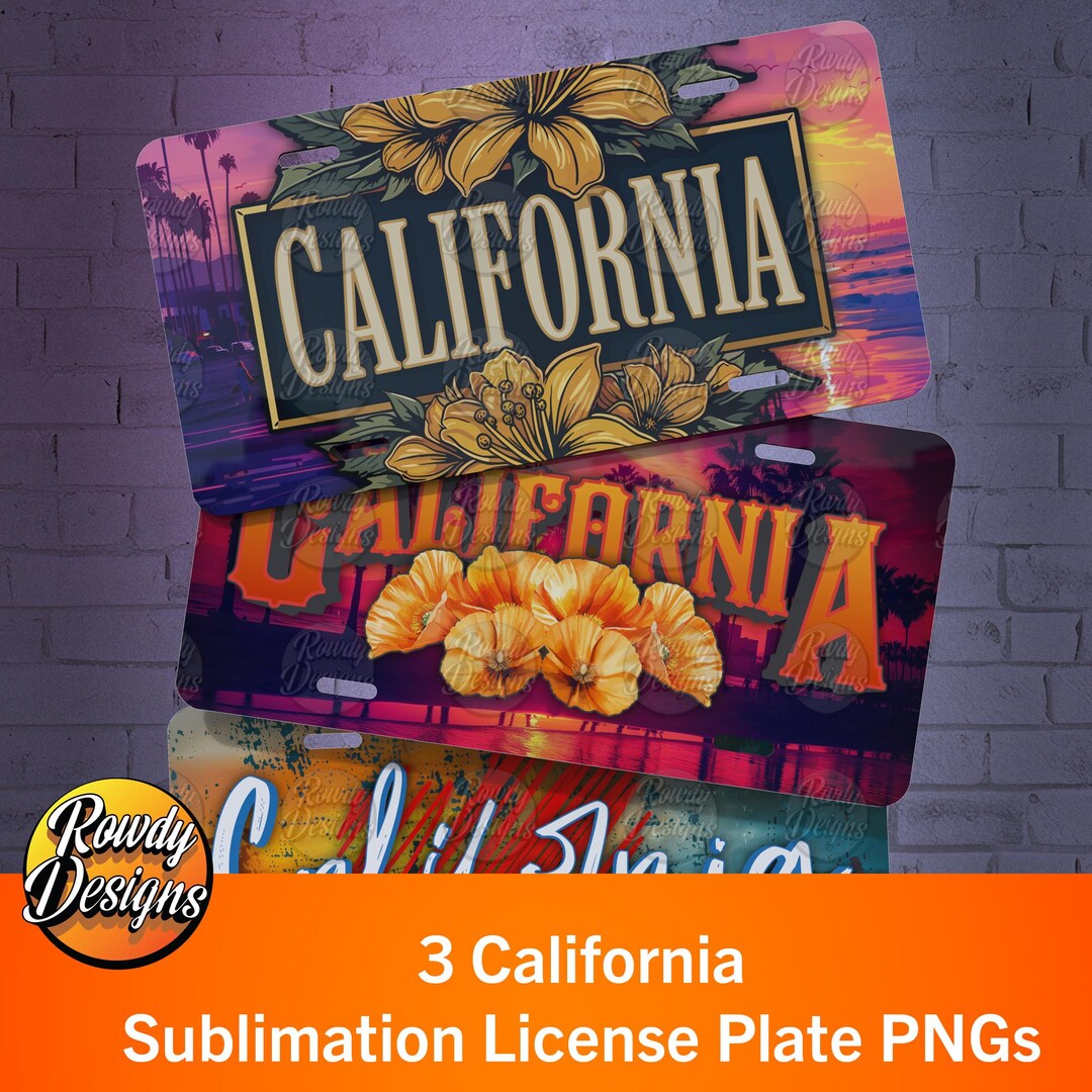 California Sublimation License Plate Designs • California Car Tag ...