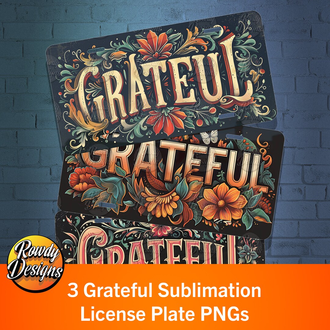 Grateful Sublimation License Plate, License Plate Wrap, Car Tag, Vanity ...