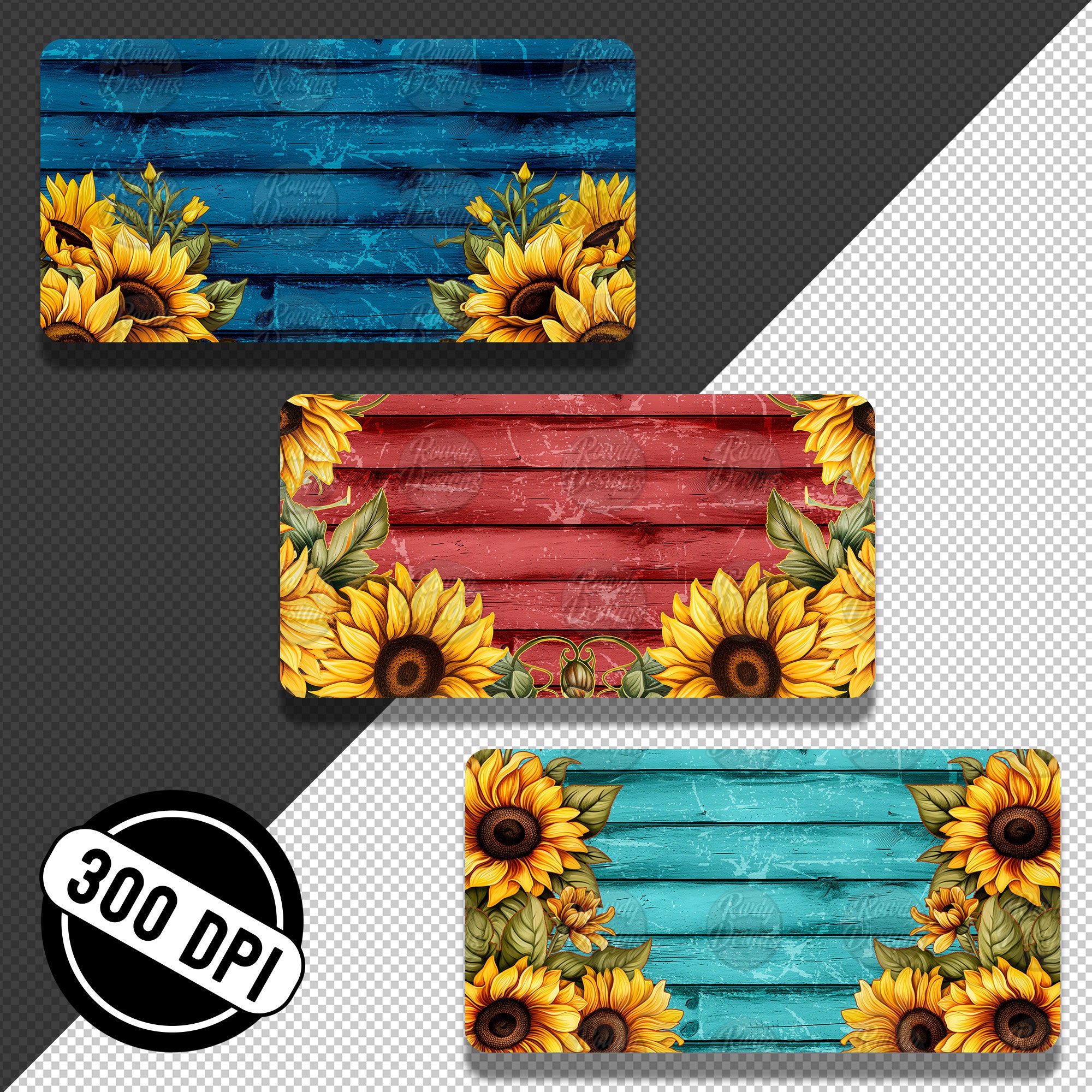Rustic Wood License Plate License Plate Wrap Sunflowers Png - Etsy