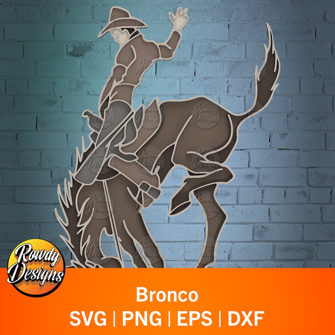 Bronco Rider Multilayer SVG: 3D Paper Cutting File - Etsy