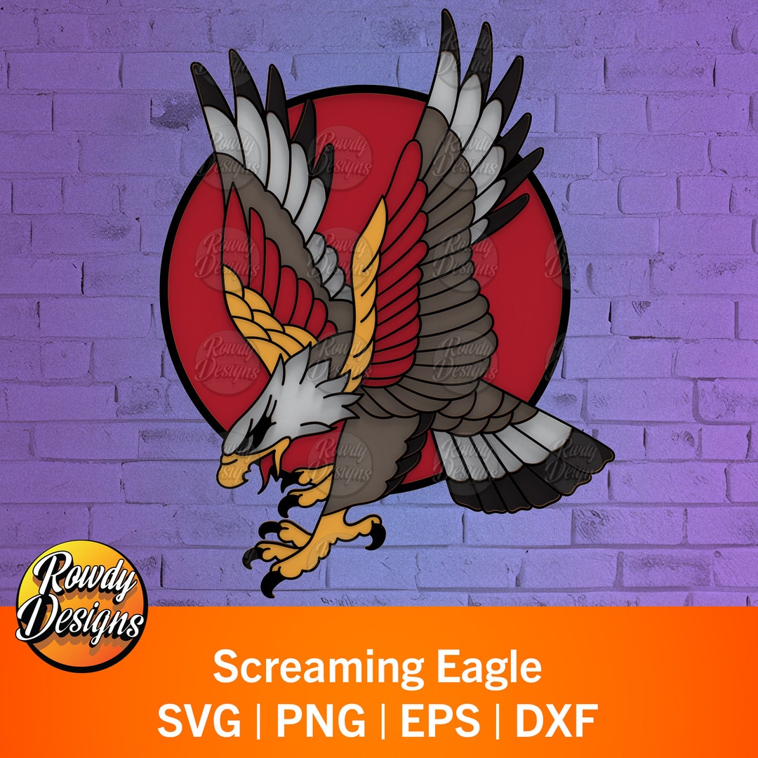 Screaming Eagle Multilayer SVG, Eagle Cut File, Home Decor, 3D Layer ...
