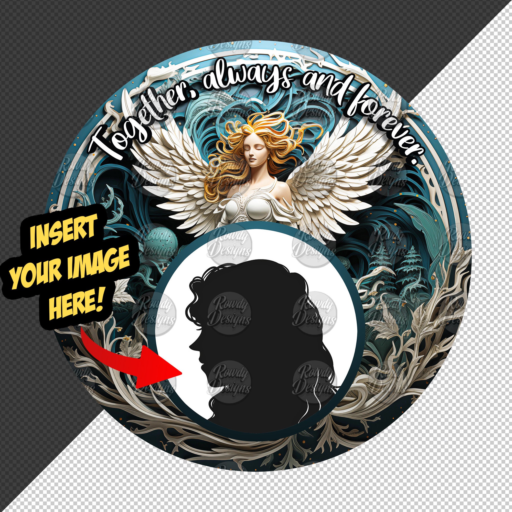 Angel Memorial Sign, Sublimation Sign, Transparent Clipart PNG Bundle ...