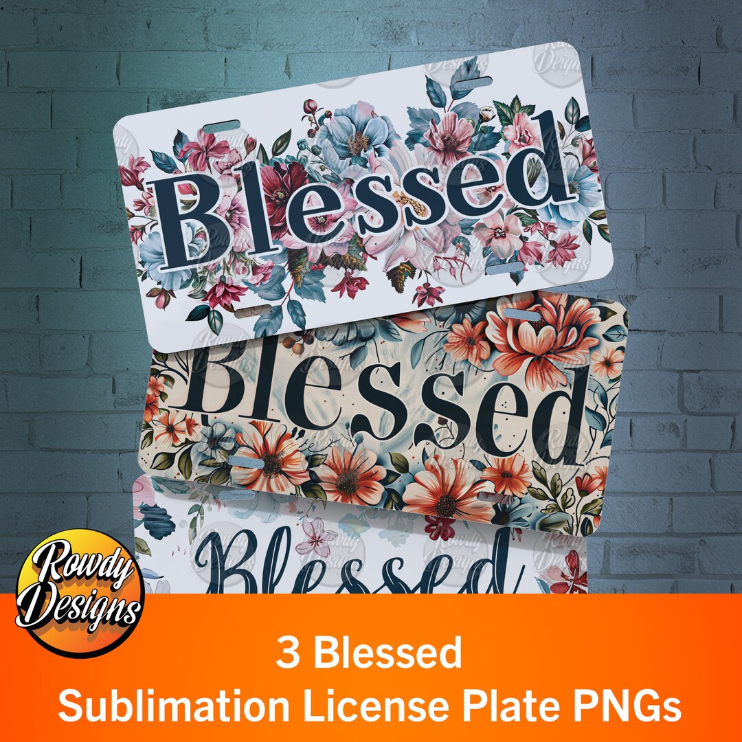 Blessed Sublimation License Plate, License Plate Wrap, License Plate ...