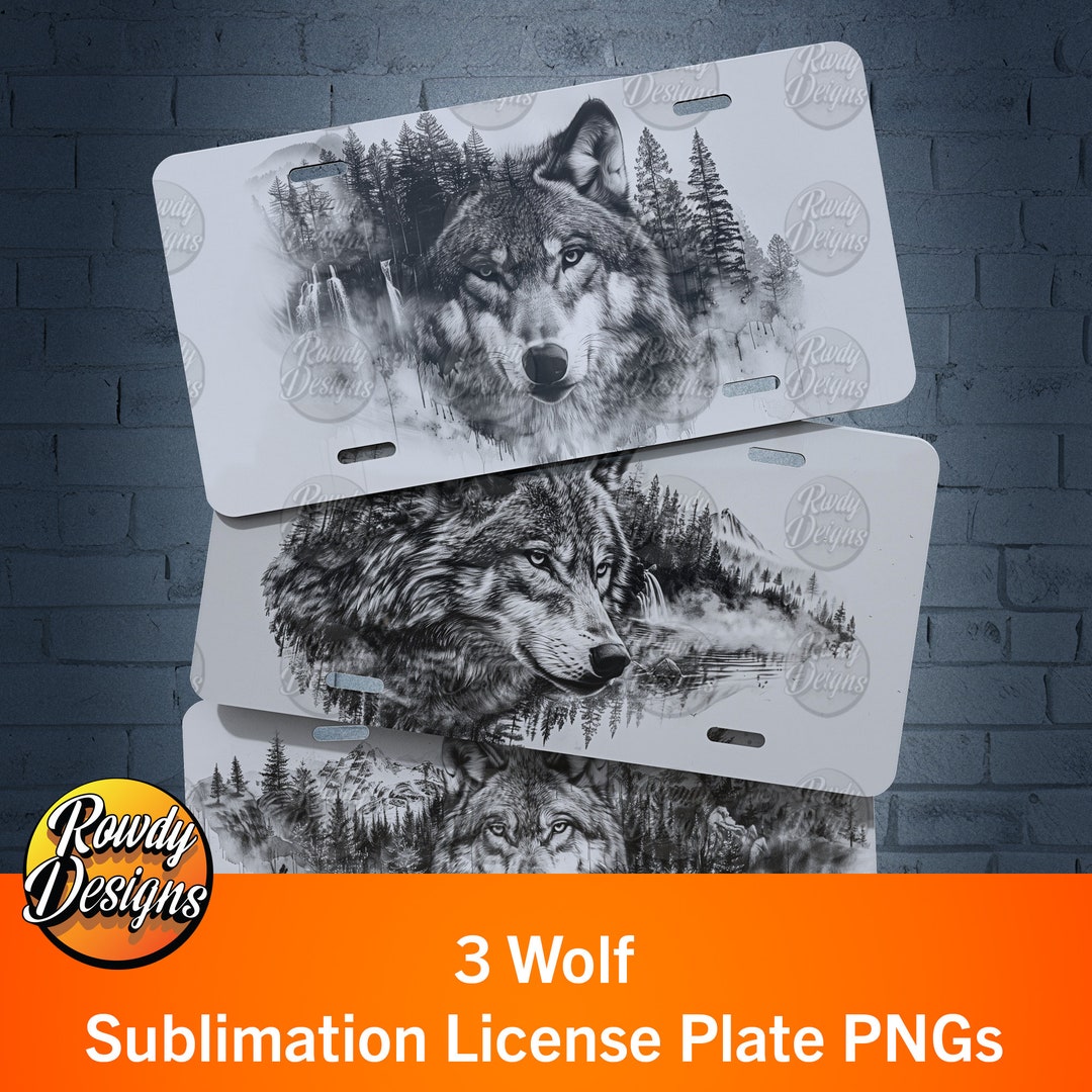 Wolf License Plate Art: Car Tag Pngs (digital Download) - Etsy