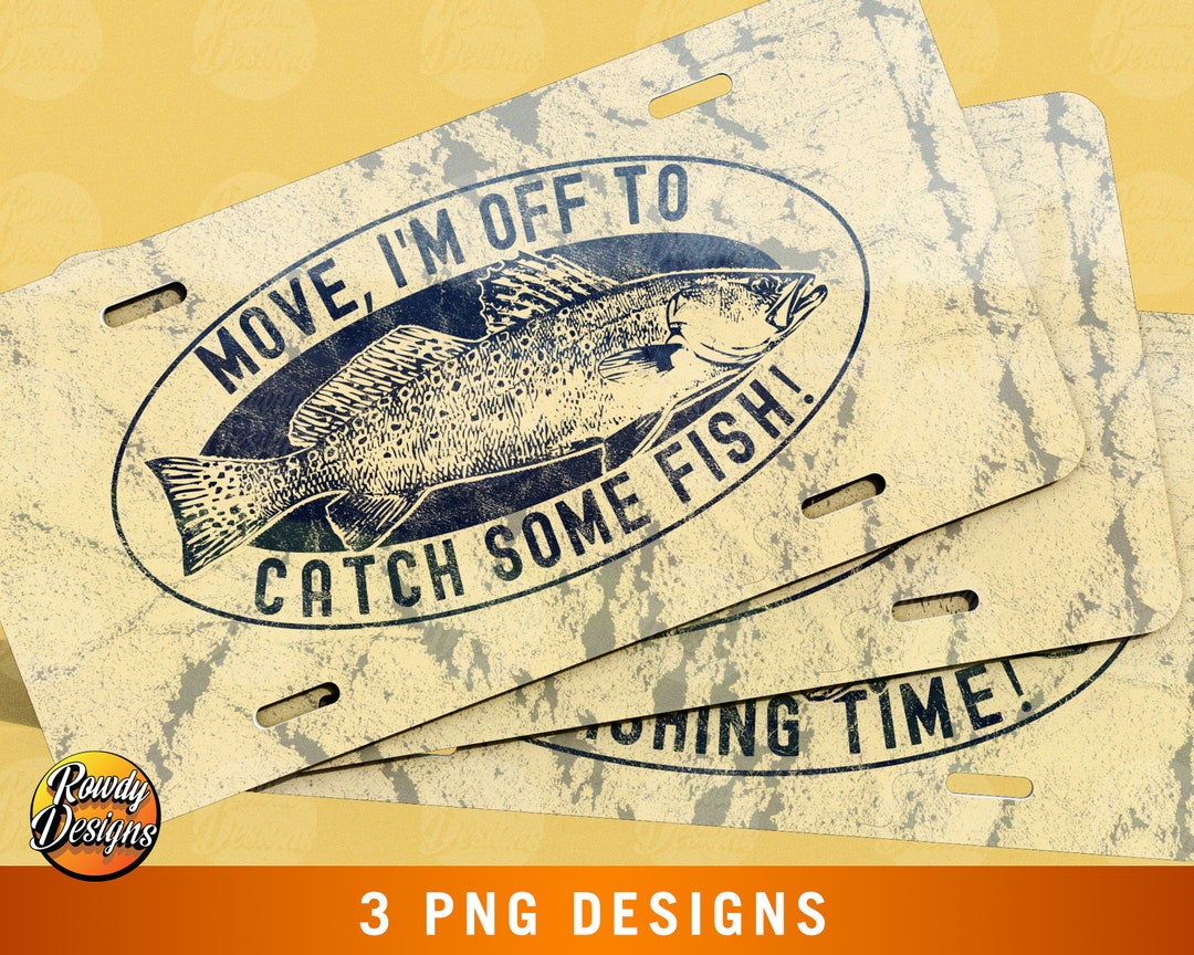 6 Vintage Going Fishing Sublimation License Plate Designs • Upgrade ...