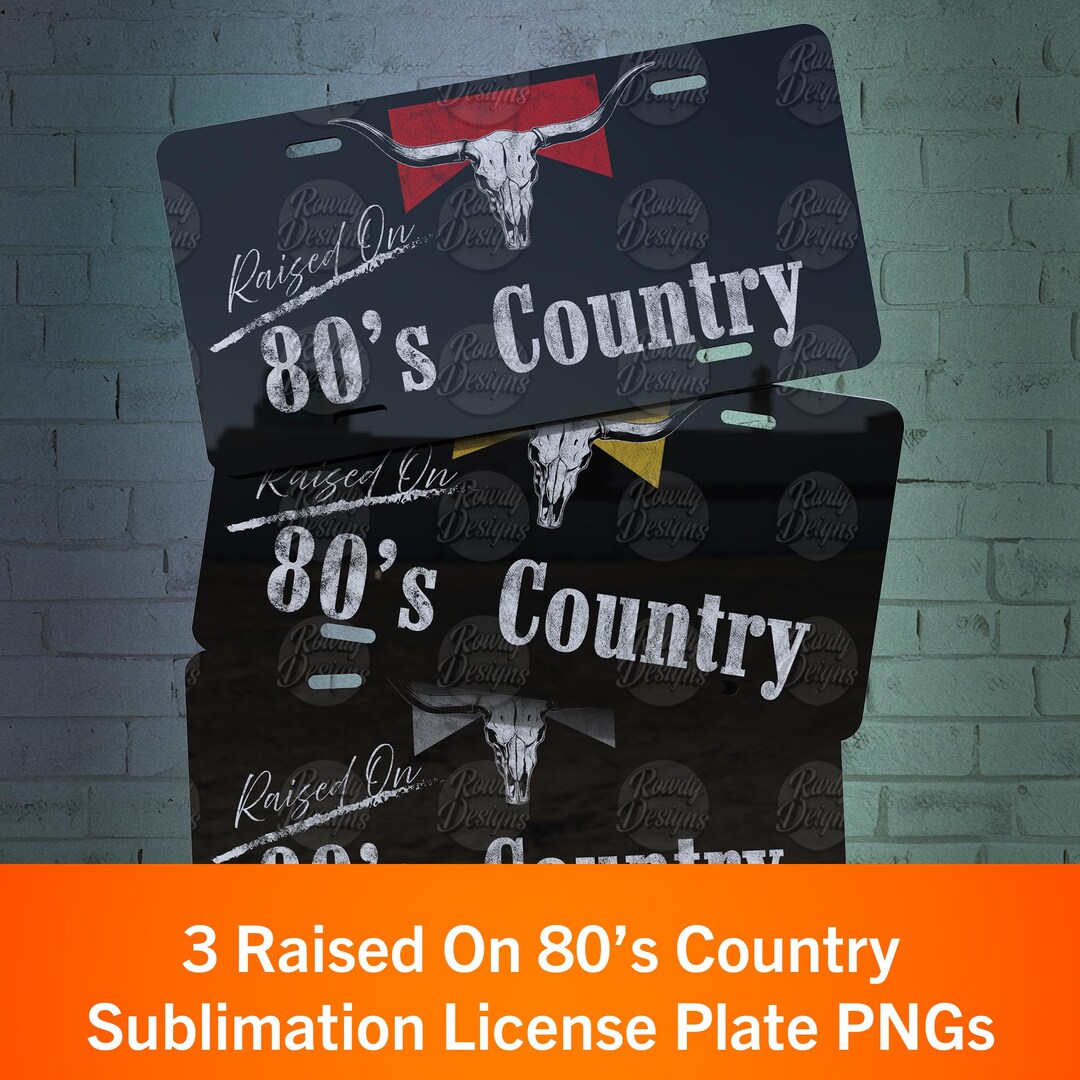 80s Country Music License Plate Designs: Sublimation PNG (digital ...