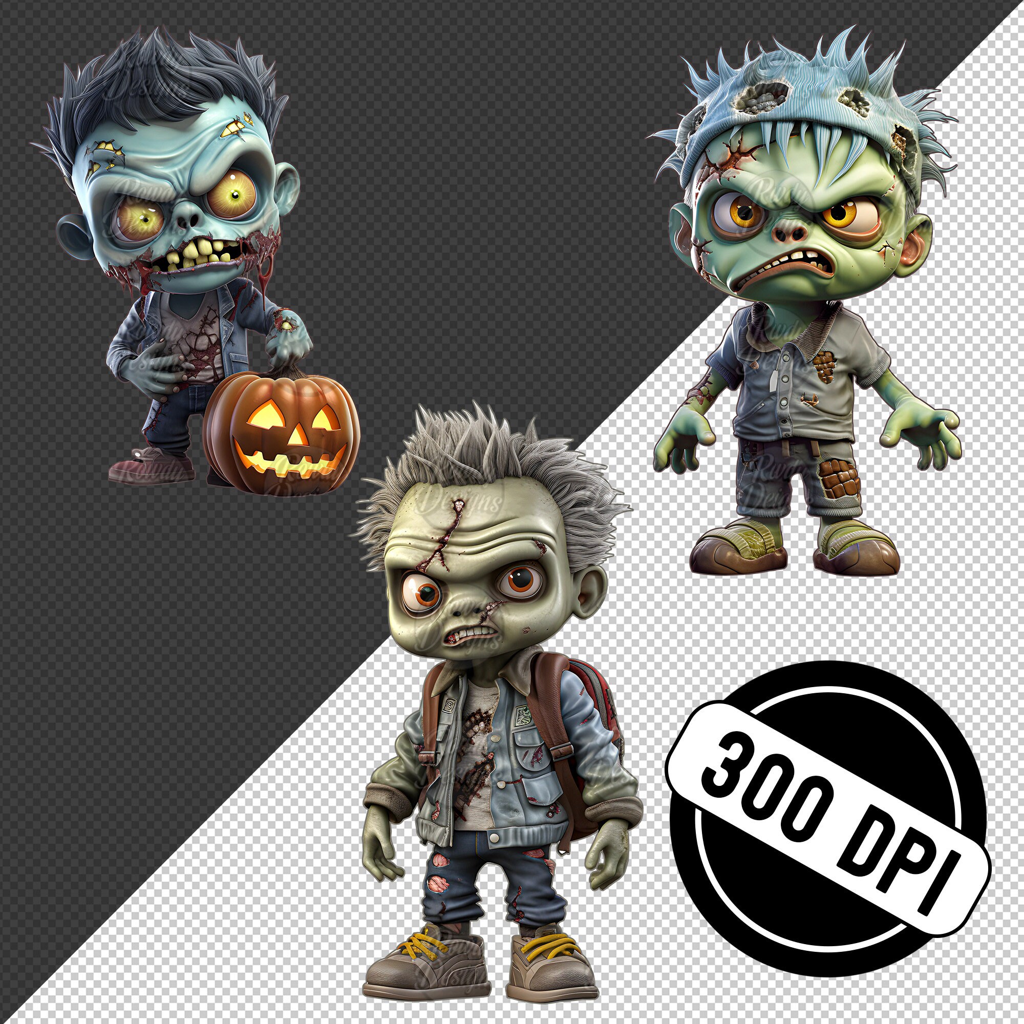 Little Zombie Clipart Zombie Clipart Zombie Apocalypse - Etsy