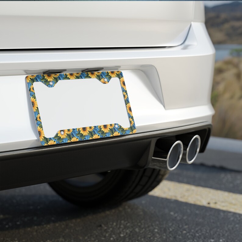 Sunflower License Plate Frame Pngs: Floral Car Decor (digital Download ...