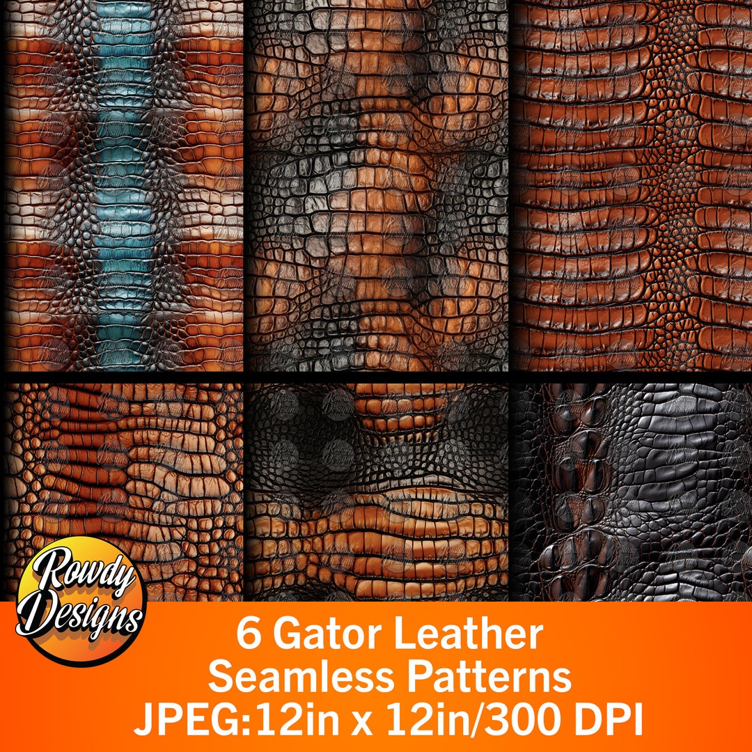 Gator Leather Seamless Patterns: Reptile Texture Digital Paper (digital ...