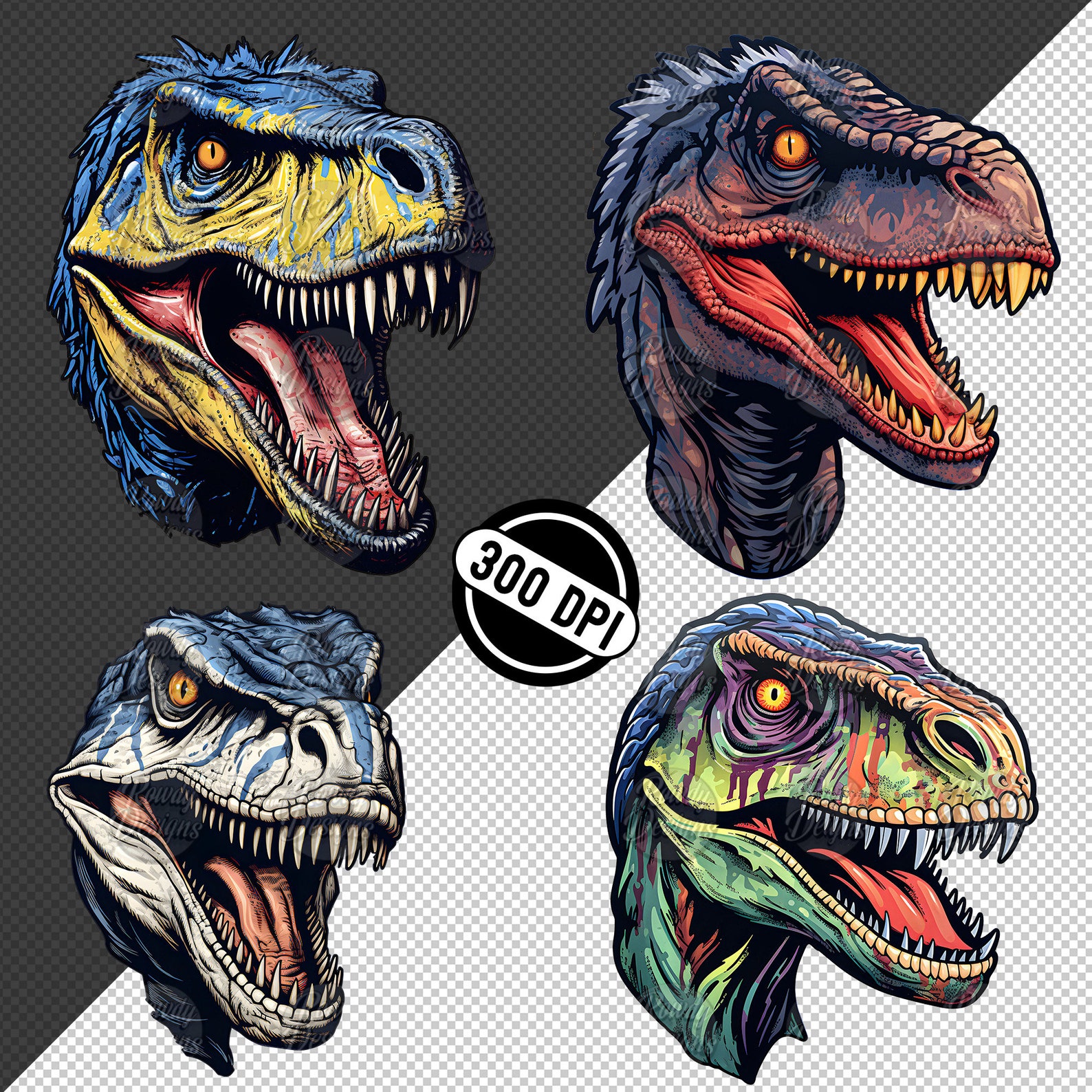 Velociraptor Clipart Bundle Dinosaur PNG Graphics Dinosaur - Etsy