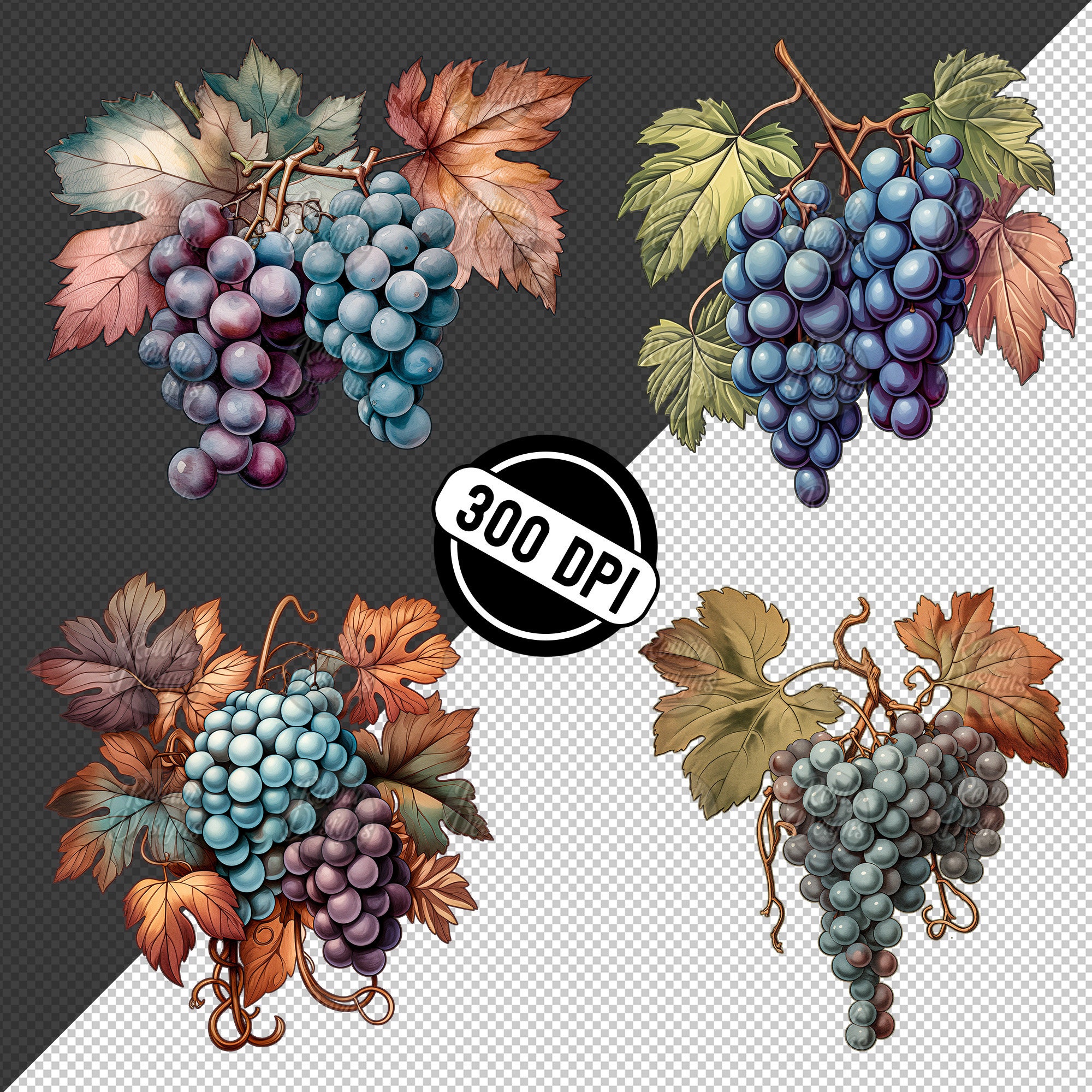 Wine Grapes PNG Clipart Grape Clipart Fruits PNG Clipart - Etsy
