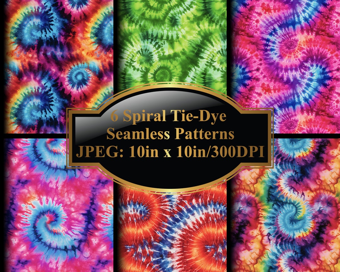 Spiral Tie-dye Seamless Patterns • Tie-dye Digital Paper Pack ...