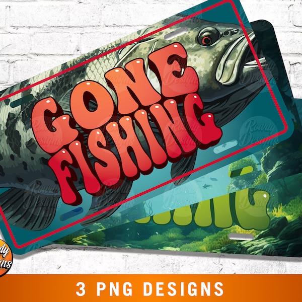 License Plate Gone Fishing Images - Etsy