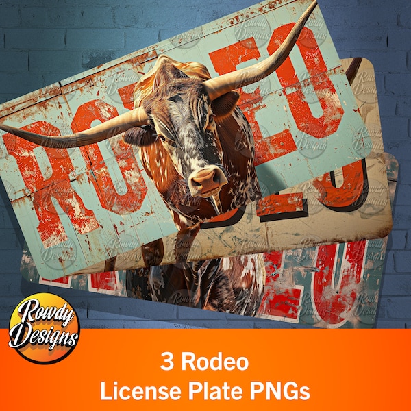Rodeo License Plate Png - Etsy