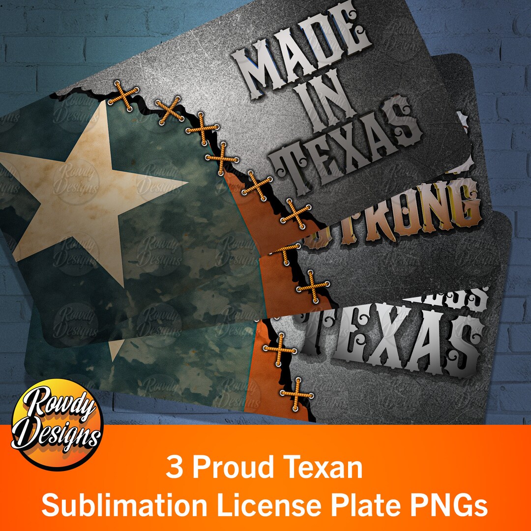 Proud Texan Sublimation License Plate, License Plate Wrap, Patriot Car ...