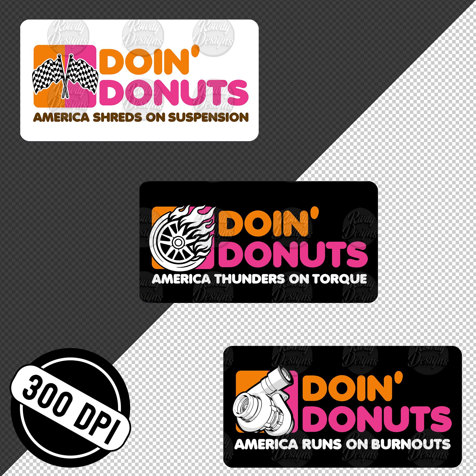 Doin' Donuts Sublimation License Plate Design: Burnouts Car Tag ...