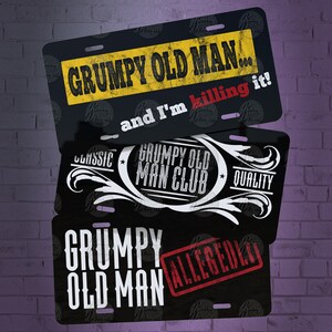 Grumpy Old Man License Plate Pngs: Humor Gift (digital Download) - Etsy