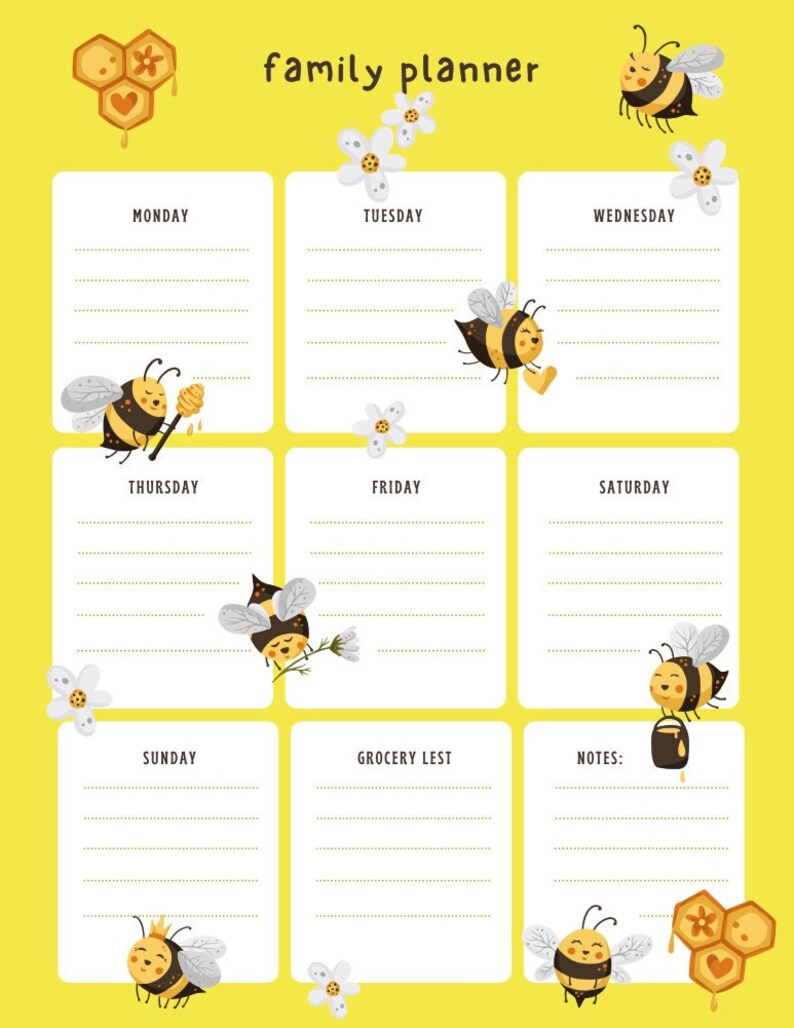 Bumble Bee Editable Digital Download, Letter, Half Letter, A4, A5 and 4 ...