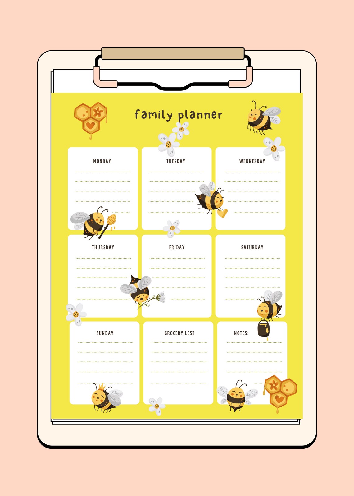 Bumble Bee Editable Digital Download, Letter, Half Letter, A4, A5 and 4 ...