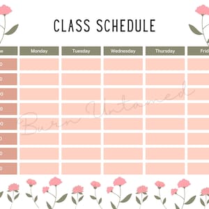 Colorful Class Schedule Printable - Etsy