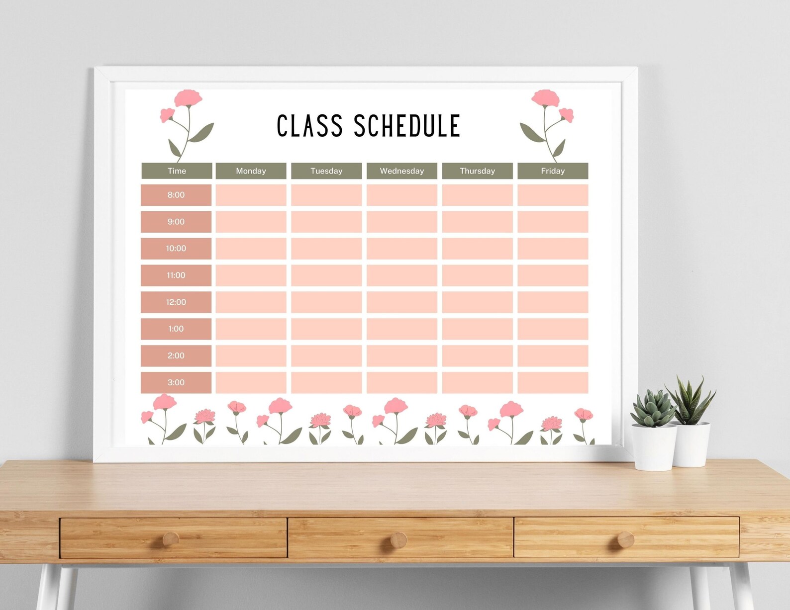 Colorful Class Schedule Printable - Etsy
