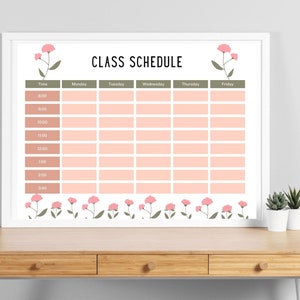 Colorful Class Schedule Printable - Etsy