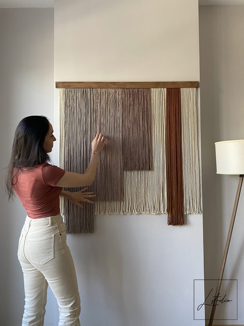Bohemian Neutral Color Geometric Yarn Decor Contemporary Sand - Etsy