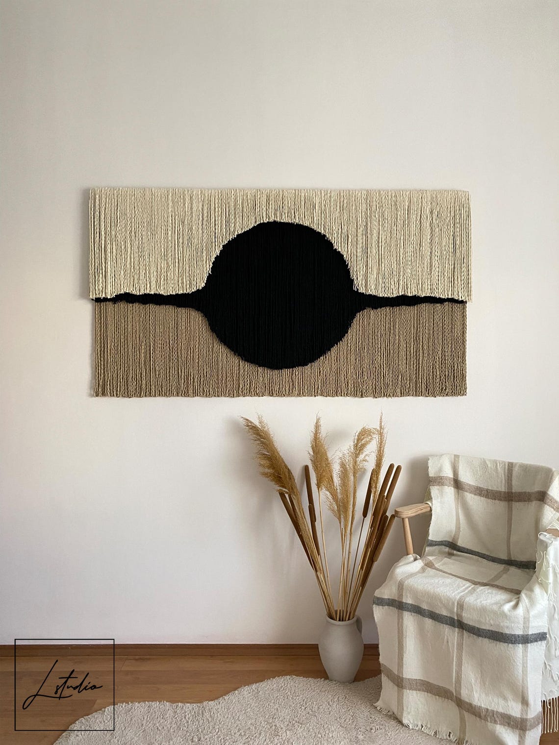 Fiber Art Wall Hanging Decor of Expressionist Eclipse Design for Living ...
