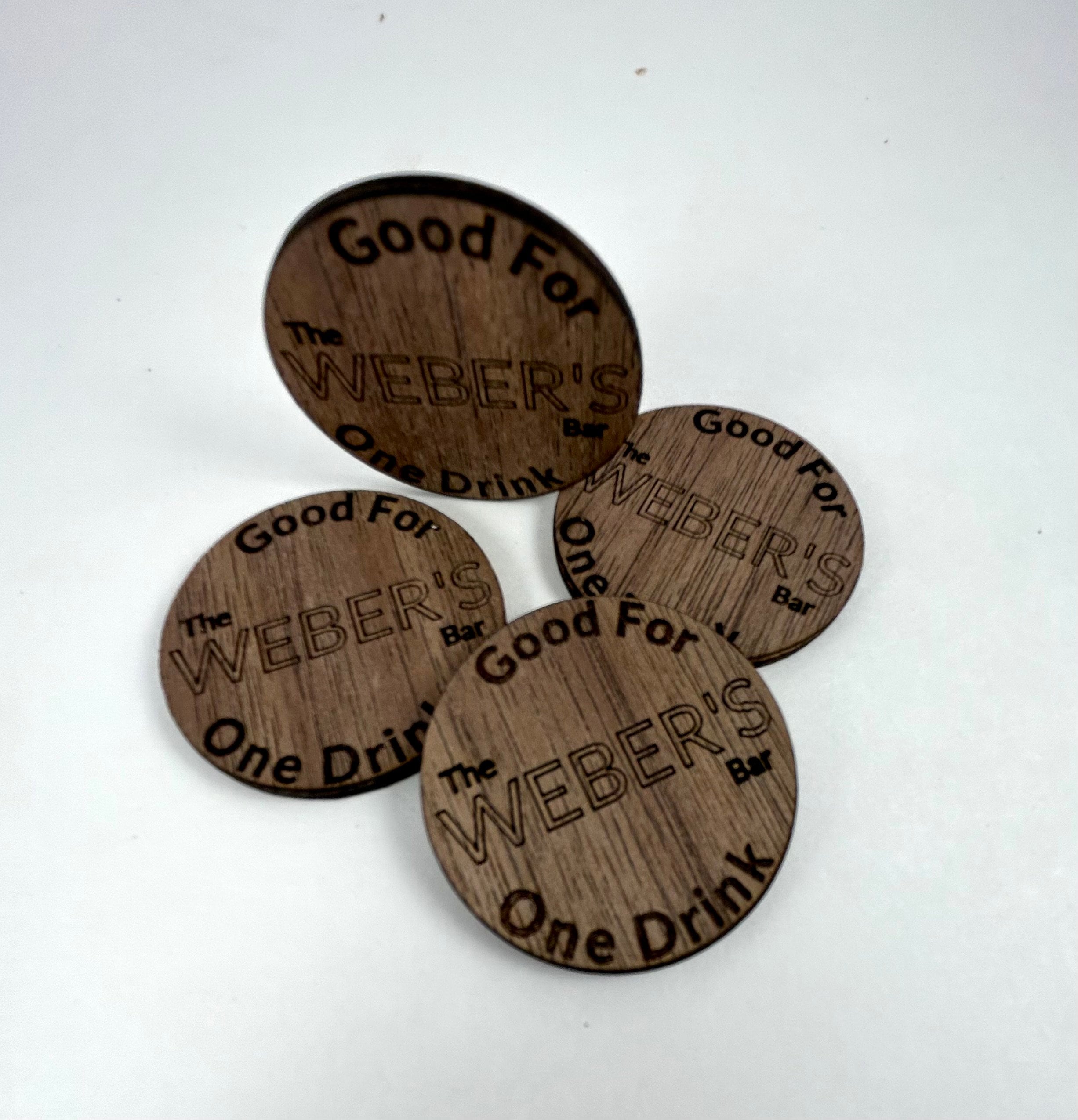 Personalized Drink Tokens Customized Wooden Nickels Set of - Etsy