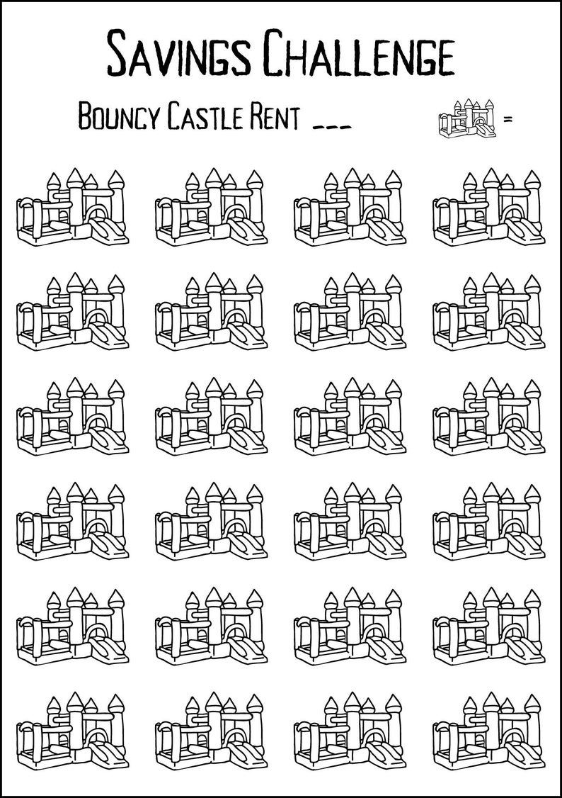 Savings Challenge for Bouncy Castle Rent Savings Challenge Tracker ... Savings Challenge for Bouncy Castle Rent Savings Challenge Tracker ...