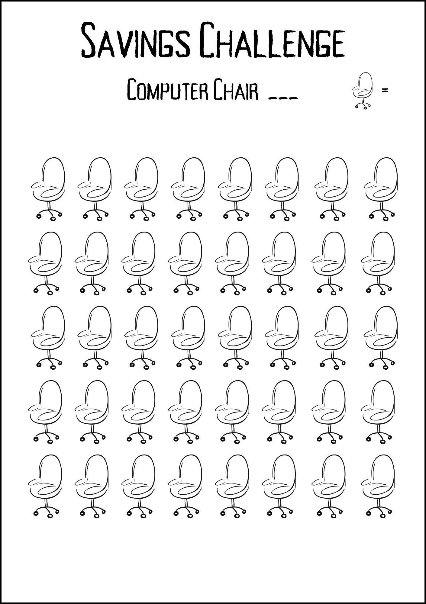 Savings Challenge for Computer Chair Savings Challenge Tracker, Money ...
