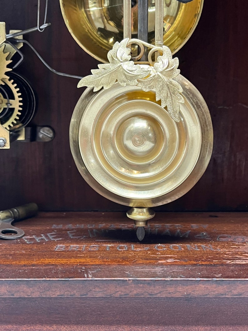 Parlor Clock 8 Day Time and Strike W/alarm Cir 1880s E. Ingraham & Co ...
