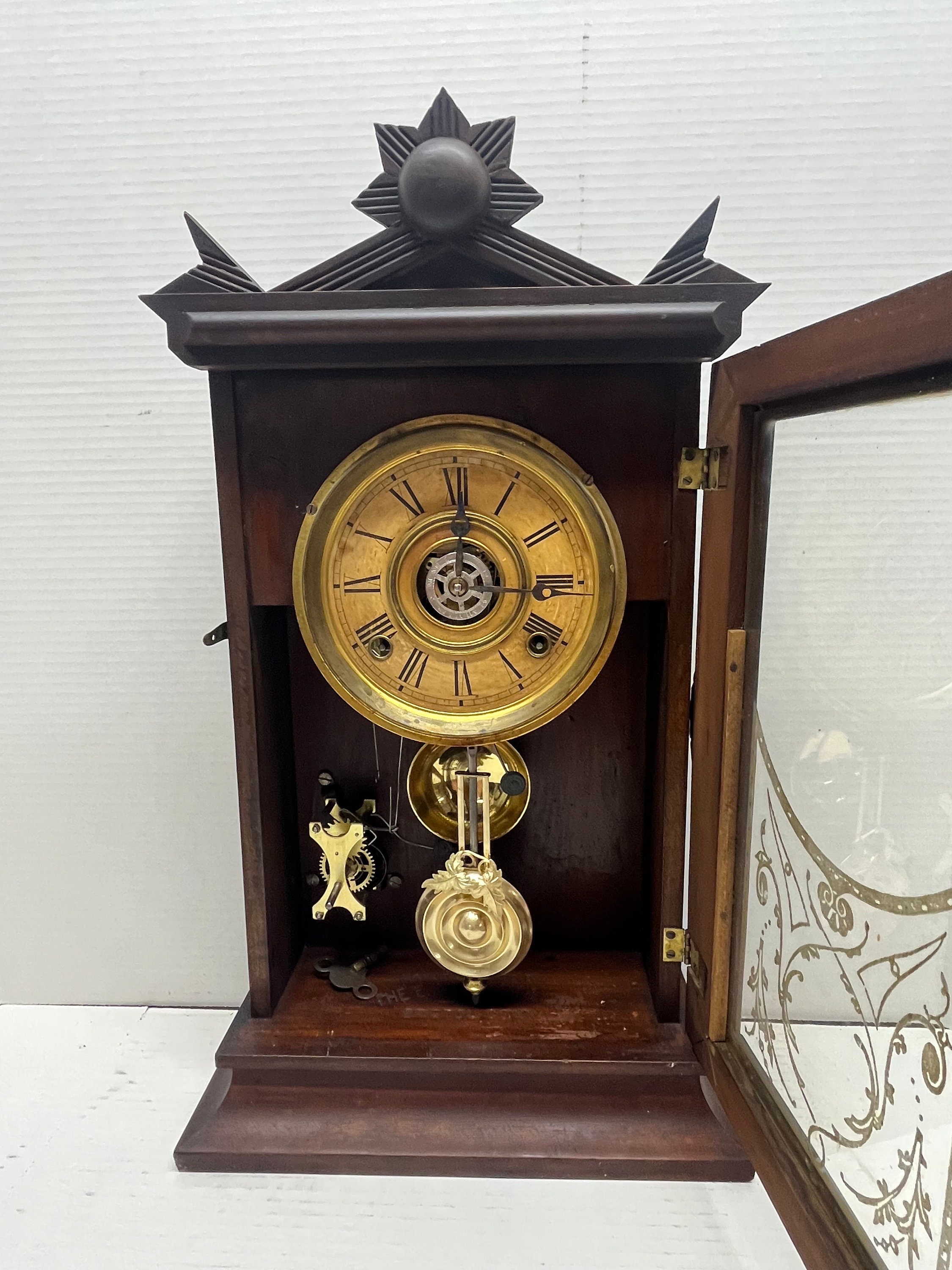 Parlor Clock 8 Day Time and Strike W/alarm Cir 1880s E. Ingraham & Co ...