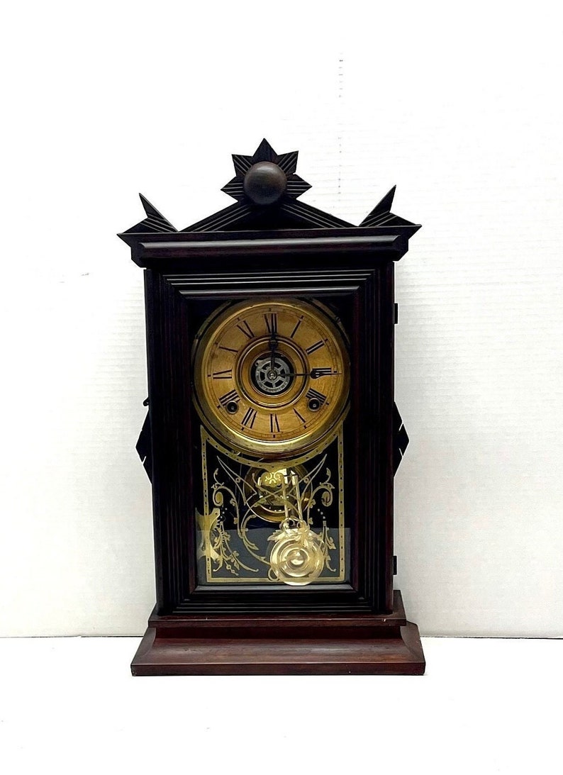 Parlor Clock 8 Day Time and Strike W/alarm Cir 1880s E. Ingraham & Co ...