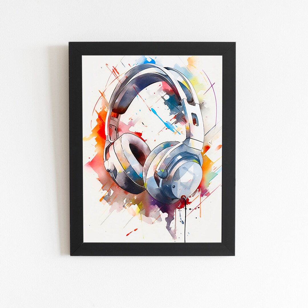 Gaming Headphones Art Print Game Room Art Downloadable Print - Etsy