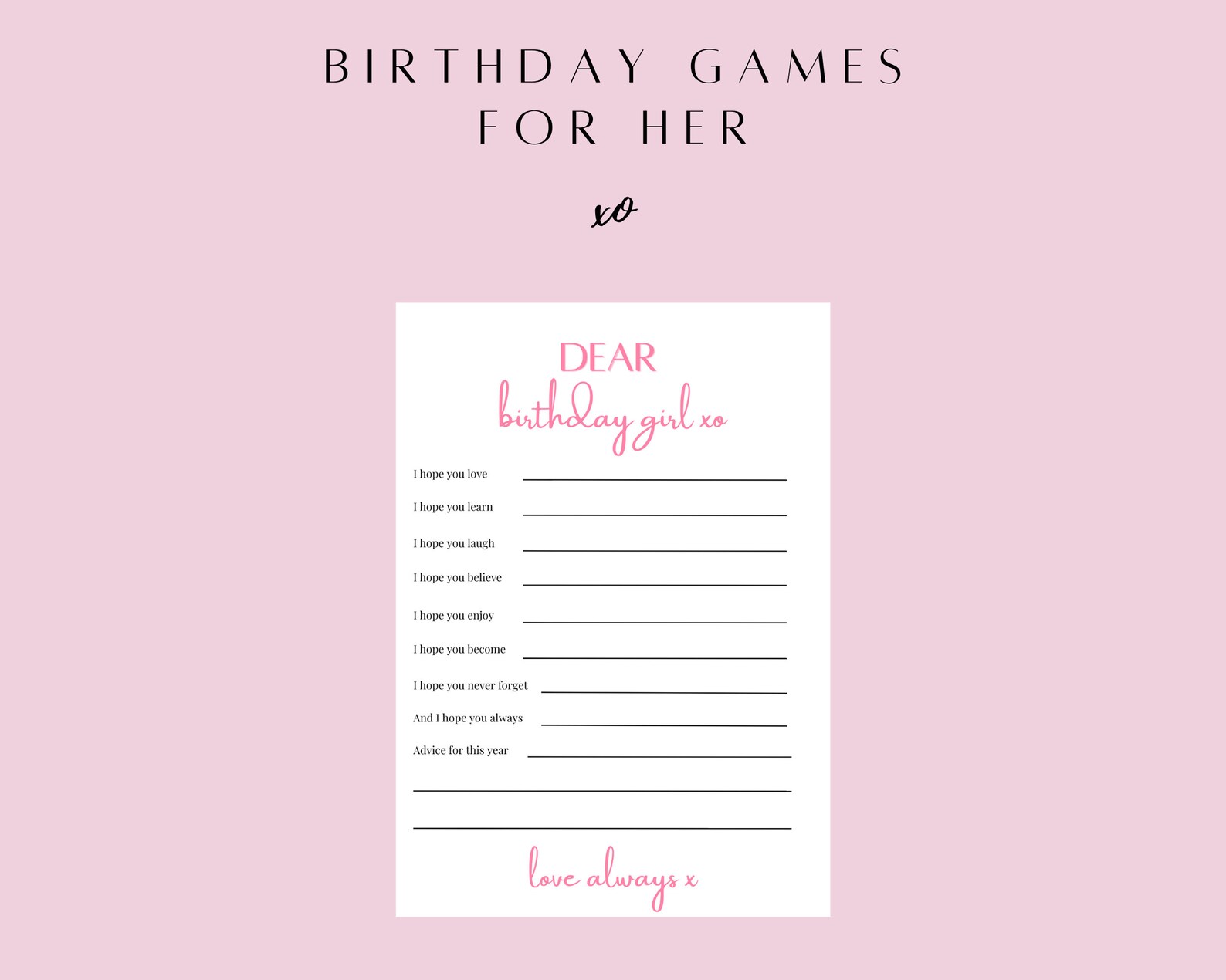 Birthday Girl for Her Party Games Printable Adult Games for Her, Teen ...