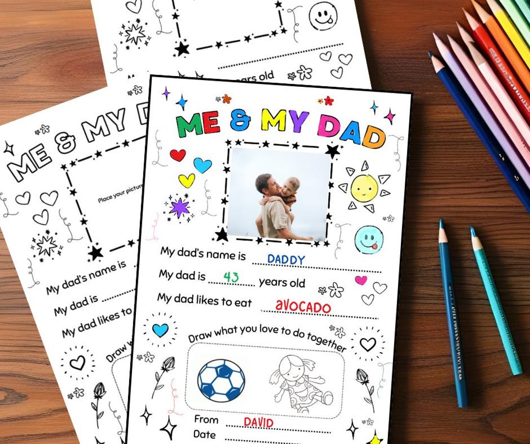 Father’s Day Coloring Page for Kids | Printable “me & My Dad” Activity ...