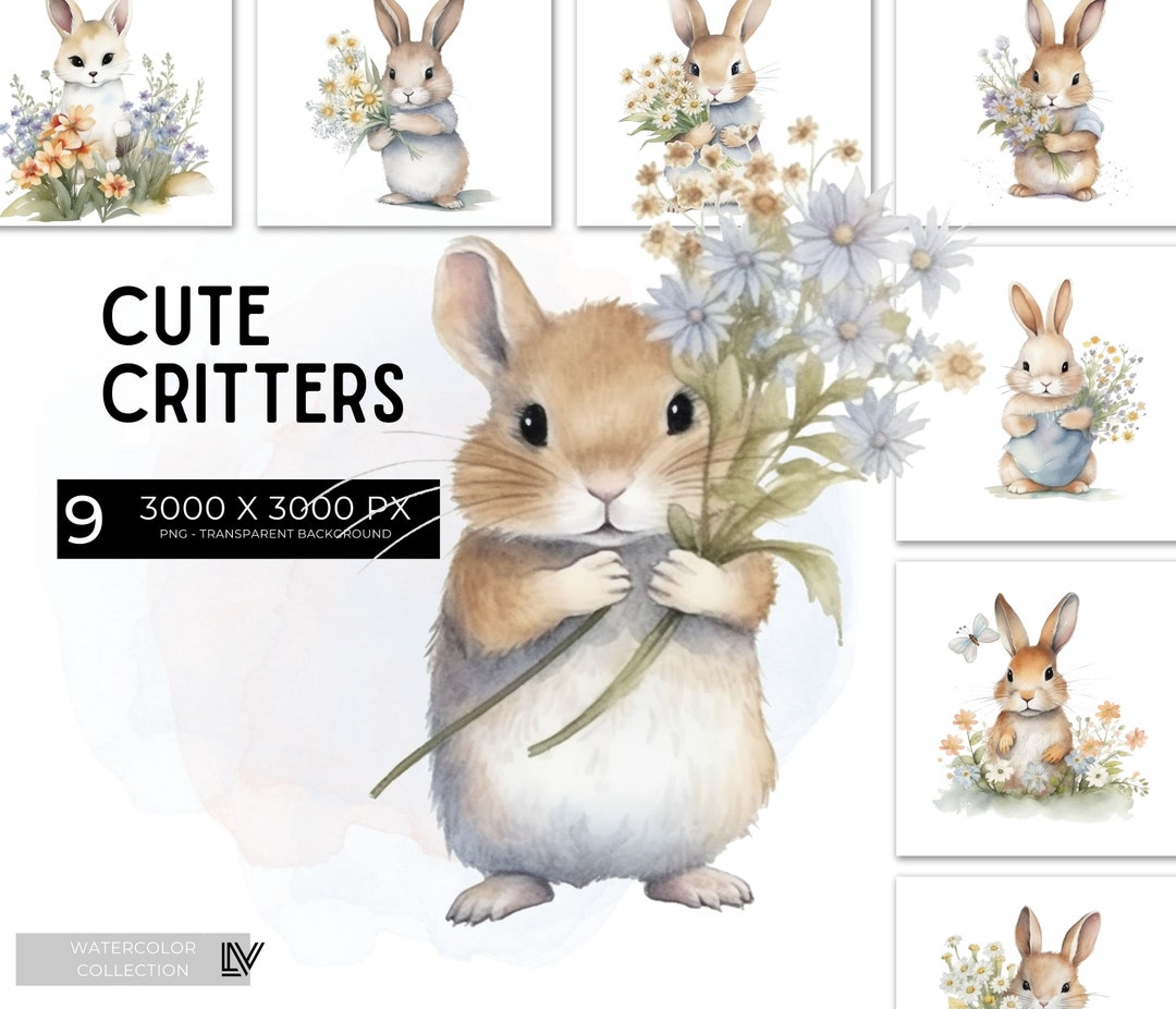 Cute Little Critters, Pngs, Baby Shower Decor, Nursery Wall Art ...