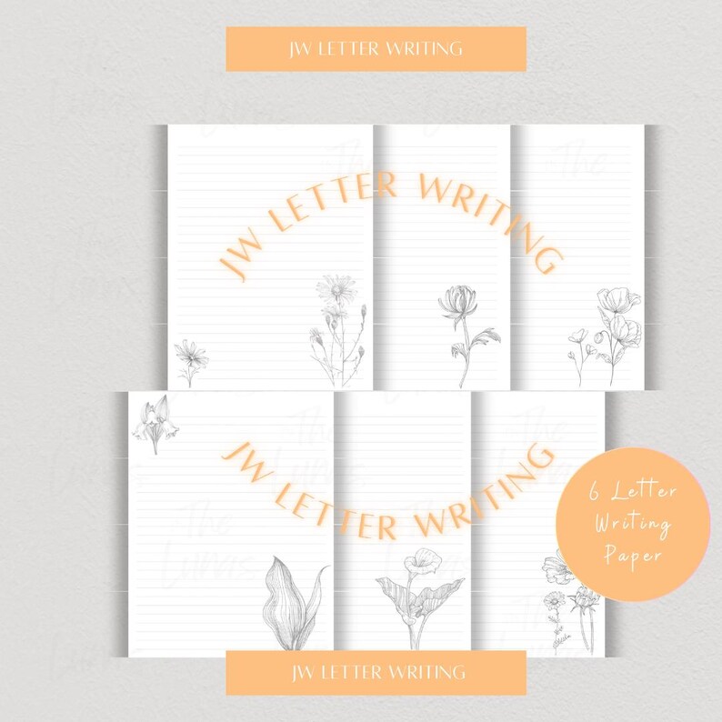 JW 6 Letter Writing Papers - Etsy