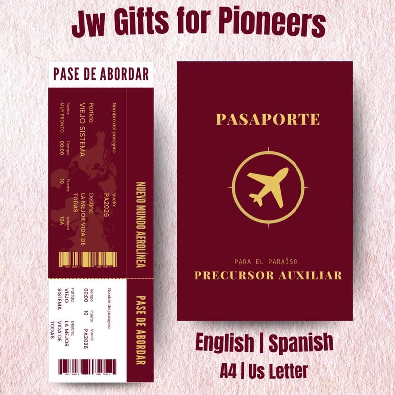 JW Gift Pioneer Passport English | Spanish - Etsy
