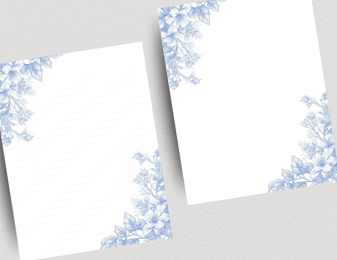 JW 3 Letter Writing Paper, Flower Note Paper JW Writing Stationery ...